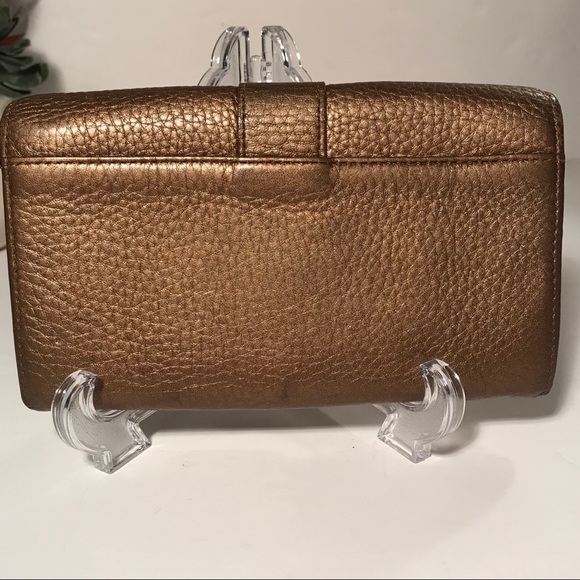 Talbots | Bags | Talbots Bronze Pebbled Leather Wallet | Poshmark
